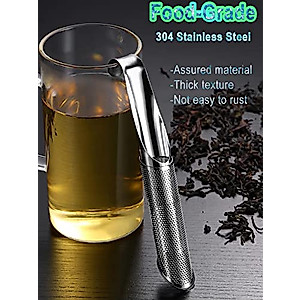 2PCS Tea Infuser for Loose Tea, 304 Stainless Steel Tea Strainer, Loose Leaf Tea Filter, Tea Diffuser, Long-handle Tea Steeper for Steep Tea, Loose Tea, Coffee, Rose, Spices