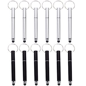 Hemobllo Black Pens Ballpoint Mini Stylus Pen with Keyring Capacitive Stylus Pen Keychain Stylus Tablet Pen for Signature Portable Touch Screen 12pcs Pens Ballpoint