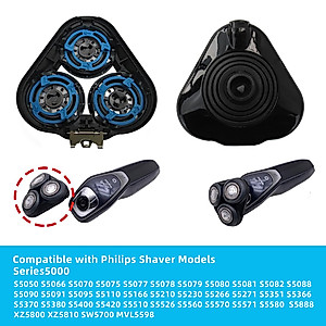 SH30/52 Replacement Complete Shaver Head for Philips Norelco S1560 Shaver Series and S738 Fit for Philips Norelco Models PT724/41, PT729/41, S738/17