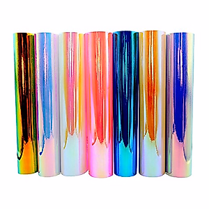 TECKWRAP Holographic Opal Craft Vinyl 12" x 12" 7 Sheets/Pack for Craft Cutters,Sign Plotters