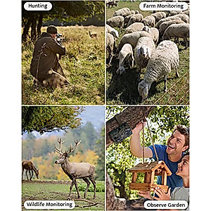 usogood Trail Camera 36MP 4K 30fps Game Camera with Night Vision Motion Activated IP66 Waterproof, 65ft 120° Wide Angle Detection Hunting Camera, for Outdoor Garden Backyard Wildlife Monitoring