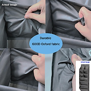 BZVlemon Hanging Shoe Organizer for Closet with 9 Deep Pockets, Over the Door Shoe Rack, Shoe Holder for Narrow Door Dorm RV Shoe Storage, Grey