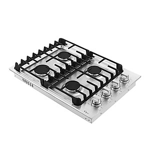 Empava 30" Built-in Gas Stove Cooktop with 4 Sealed Burners LPG Convertible in Stainless Steel, 30 Inch