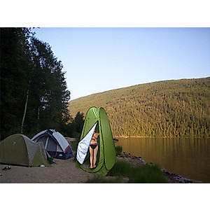 XKMT- Beach Portable Pop Up Changing Tent/Outdoor Privacy Tent/Camping Toilet Tent/Window Rain Shelter/Foldable with Carry Bag [P/N: ET-OUTDOOR005-GREEN]