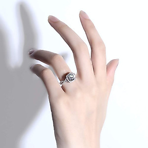 DovEggs Moissanite Engagement Rings for Women 2ct Center 7.5x7.5mm GHI Color Cushion Cut Near Colorless Moissanite Halo Split Shank Wedding Ring 14k Gold QUALITY Sterling Silver(9)