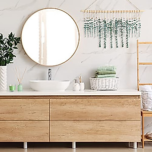 CEWOR Bathroom Decor Green Artificial Eucalyptus Wall Hanging Decor Fake Eucalyptus Leaves Greenery Farmhouse Rustic Wall Hanging for Wedding Bedroom Kitchen Nursery Party Boho Home Decor