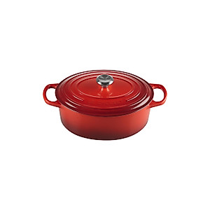 Le Creuset Cast Iron Signature Oval Casserole, 27cm, Cherry Red