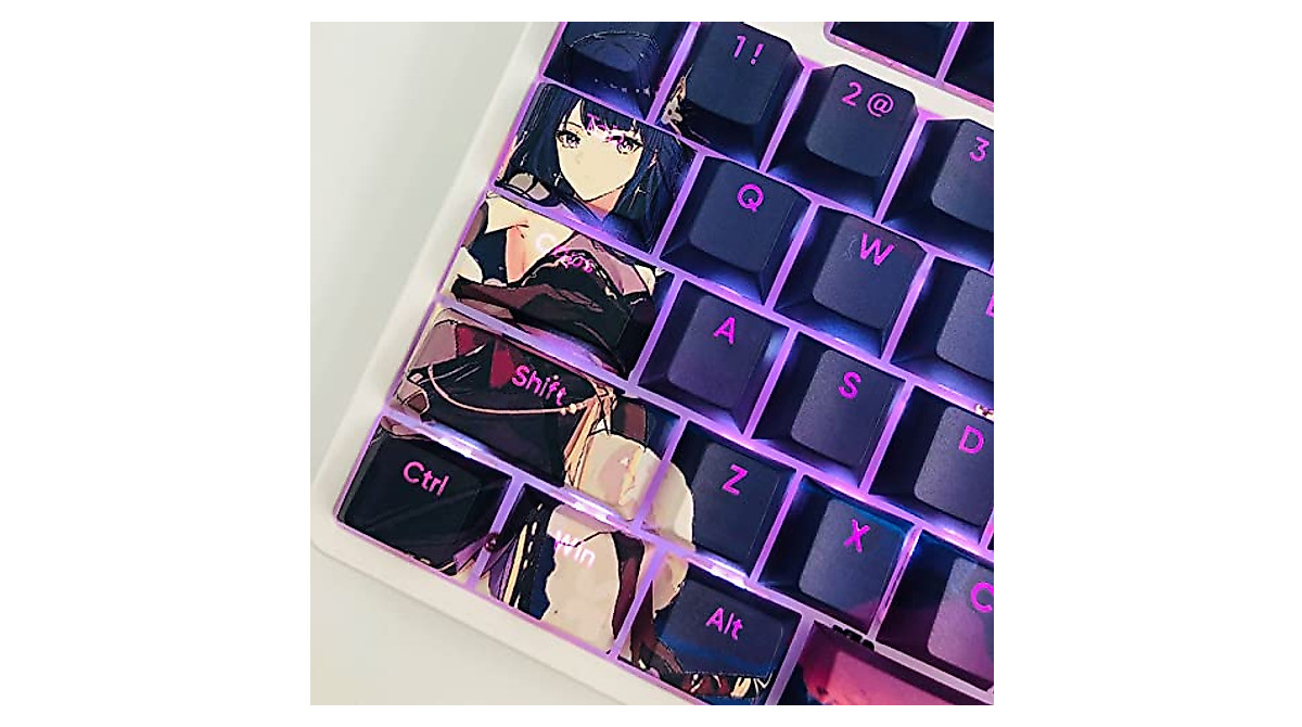 Genshin Impact Raiden Shogun PBT Backlit Keycaps - Custom Set