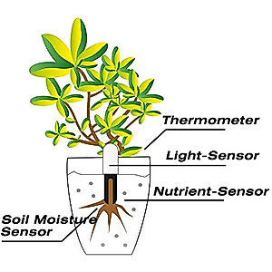 WANFEI Plant Monitor Soil Test Kit,Flower Care Soil Tester Smart Plant Tracker Intelligent Sensor Plants Detector Bluetooth Monitor for Light Moisture Fertility Temperature Level for iOS and Android