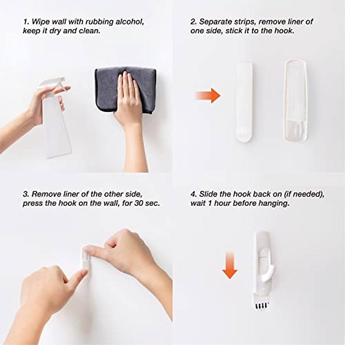 JELLYSUB 20 Hooks+40 Strips, Small Wire Toggle Hooks Value Pack, Organize Damage-Free Utility Hooks, Hanging Hooks Heavy Duty with Adhesive Strips, No Tools Wall Hooks for Hanging