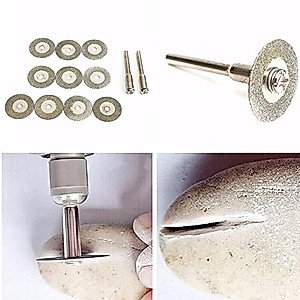 Diamond Cutting Wheel Cut Off Discs Coated Rotary Tools W/Mandrel 40mm for Dremel by YEEZUGO