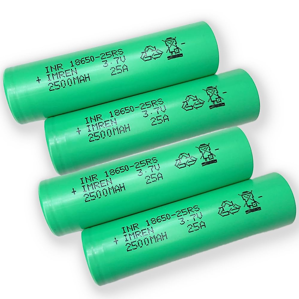Imren 4PCS 3.7 Volt Battery Replacement Battery Genuine2500 mAh Battery Flat Top Battery