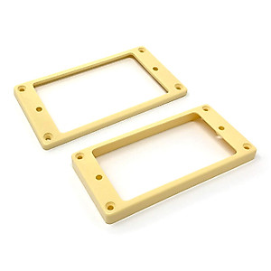 Vintage Forge Cream Flat Bottom Humbucker Pickup Mounting Ring Set (Bridge & Neck) compatible with Epiphone Guitars HR1300F-CRM