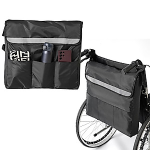Wheelchair Bag Wheelchair Storage Tote Accessory for Carrying Loose Items and Accessories - Travel Messenger Backpack - Accessible Pouch and Pockets