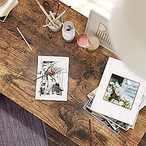 VASAGLE ALINRU Computer Desk, 47.2-Inch Wide Home Office Desk for Study, Writing Desk with 2 Shelves on Left or Right, Steel Frame, Industrial, Rustic Brown and Black ULWD47X