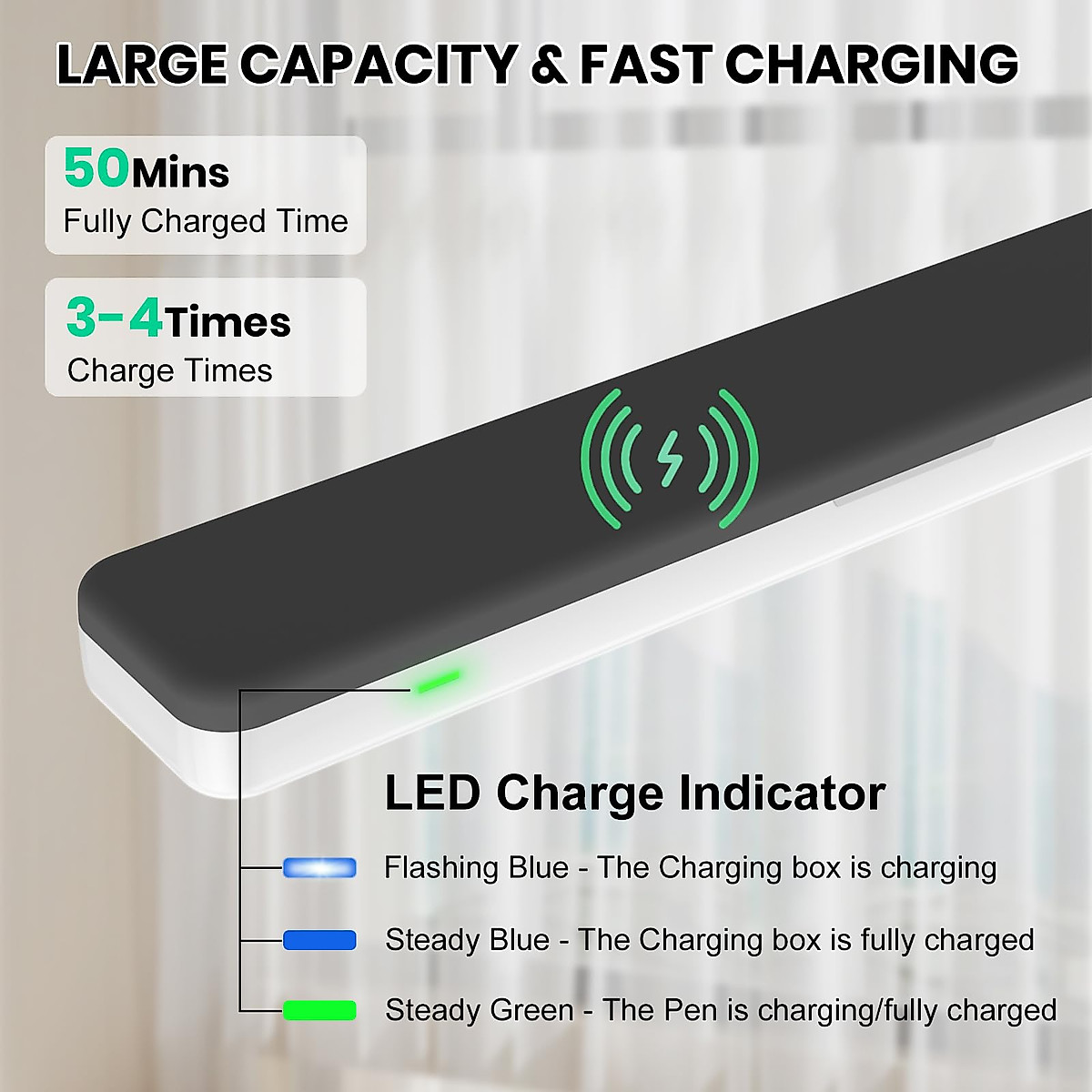 Apple Pencil 1st Generation Case, HAMOPY Wireless Charging Case Compatible with Apple Pencil 1st Generation Only, Magnetic Apple Pencil 1st Gen Charging Carrying Storage Box, Apple Pencil Accessories