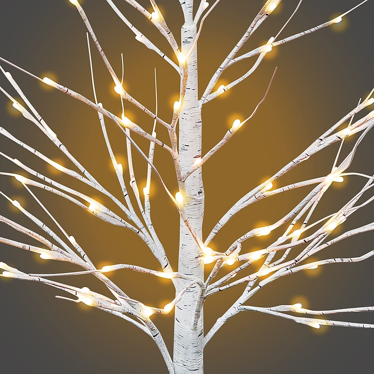128 Led Easter Birch Tree 6 FT Lighted Twigs LED 8 Lighting Modes Artificial Branches Tree for Home Garden Party Wedding Christmas Decoration (Warm White)