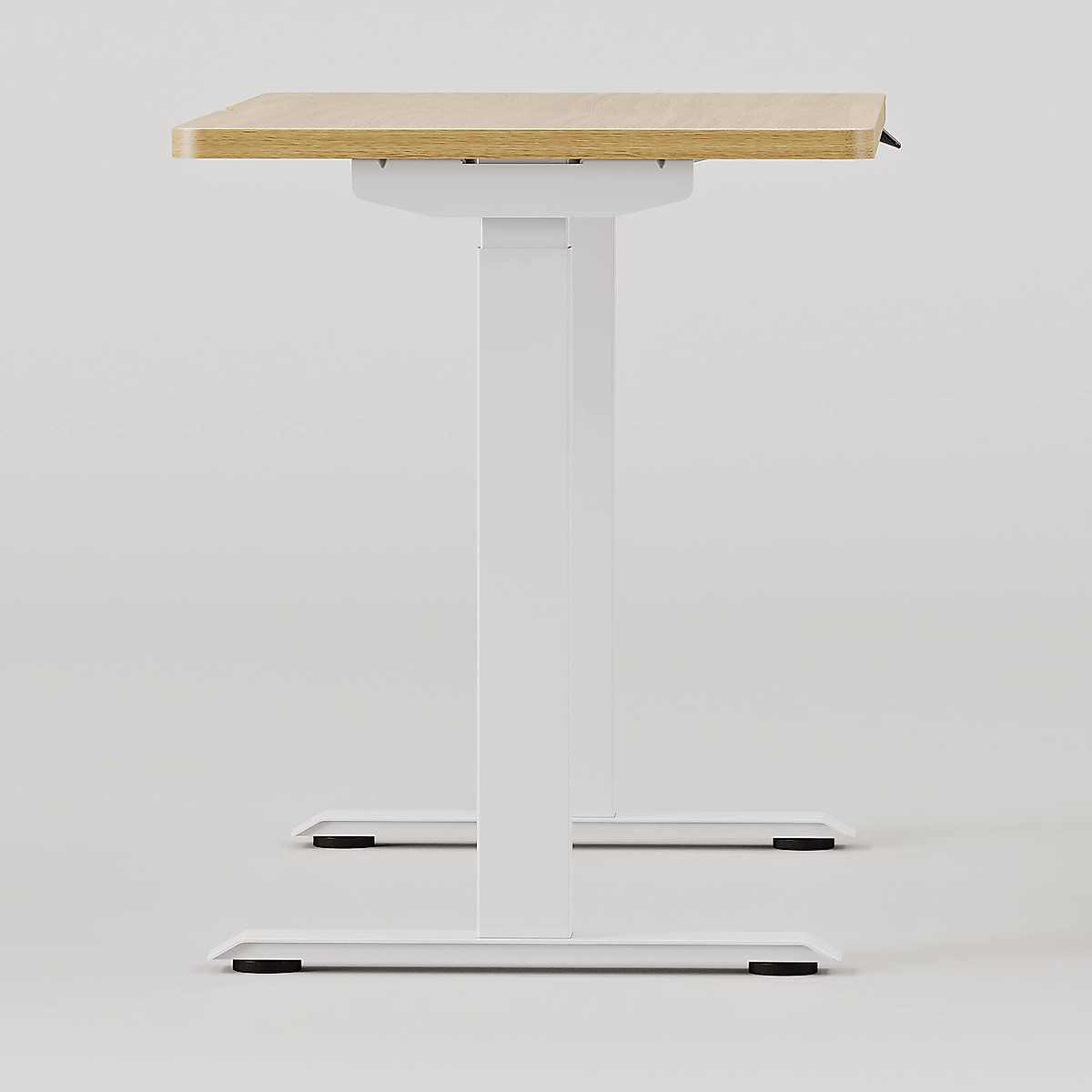 Branch Duo Standing Desk 48 Inches - Adjustable Standing Desk with 20” Range - OLED Control Panel - Frameless Design & Compact Size Suitable for Many Spaces - Woodgrain Base - White Top