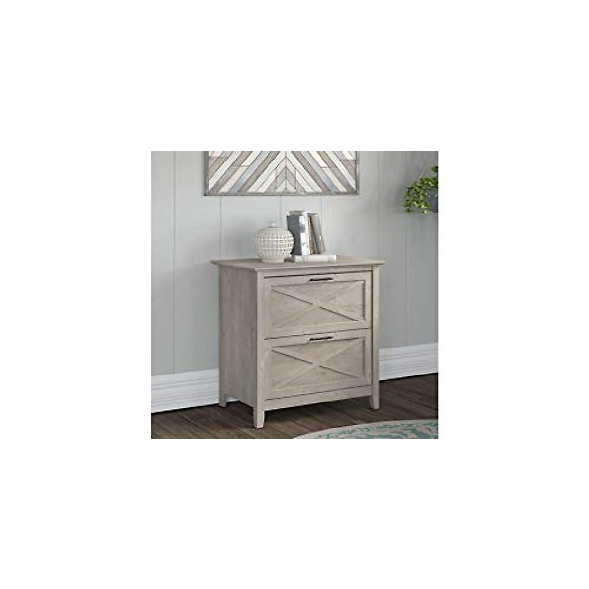 Bush Furniture Key West 2 Drawer Lateral File Cabinet in Washed Gray