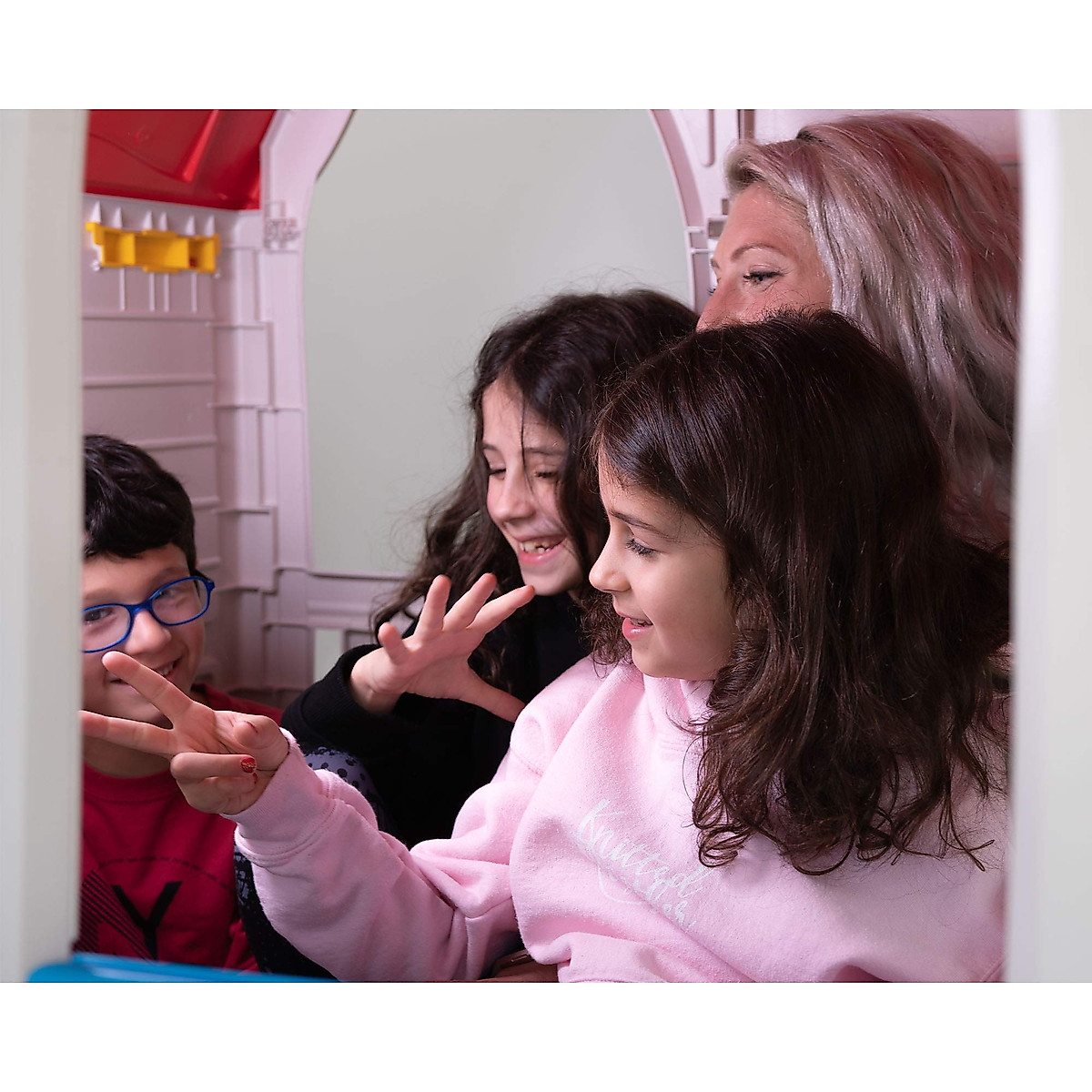 Ram Quality Products Classic Real Feel Cottage Compact Foldable Plastic Toddler Roomy Outdoor Playhouse for Children Ages 2 Years Old and Up, White