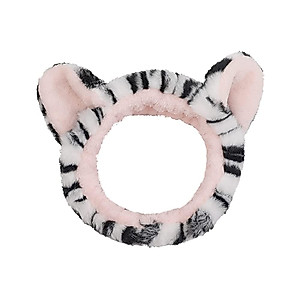 Hofar Tiger Face Wash Headband Hairband with Tiger Ears Coral Fleece Cartoon Cute Creative Hair Accessories