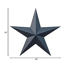 Amish Wares 24 Inch Solid Black Barn Star Made with Galvanized Metal to Prevent Rusting
