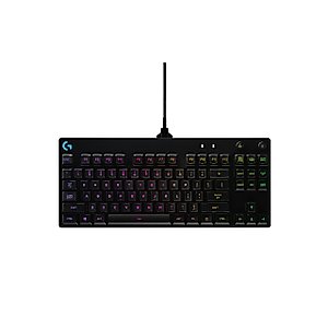 Logitech G Pro Mechanical Gaming Keyboard, 16.8 Million Colors RGB Backlit Keys, Ultra Portable Design, Detachable Micro USB Cable (Renewed)