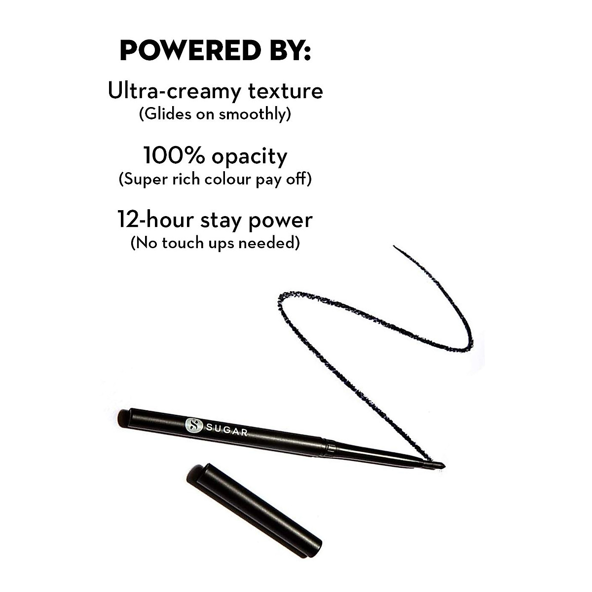 SUGAR Cosmetics Kohl Of Honour Intense Kajal01 Black Out (Black) Longlasting formula, Lightweight