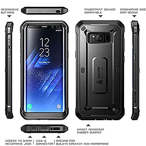 SUPCASE Unicorn Beetle PRO Series Phone Case for Samsung Galaxy S8, Full-Body Rugged Protective Case for Galaxy S8 2017 (Black)