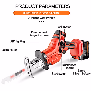 Ggkoier Bone Saw Cordless Professional Butcher Reciprocating Saw - Battery Powered Electric Bone Saw for Commercial and Home Use,battery