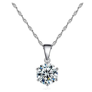 Bynetta Women 3 Pairs Jewelry Set 925 Sterling Silver Chain Necklace Earrings and Ring for Women for Party (3 Pcs White Gold)