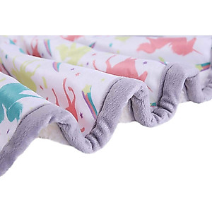 Breathable Baby Blanket Print Fleece Best Registry Gift for Newborn Soft- Perfect for Prince and Princess 30" x 40" (Unicorn)