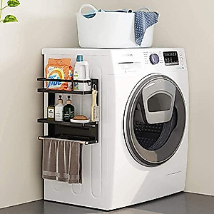 Magnetic Spice Rack,Magnetic Paper Towel Holder Super Magnetic Shelf Spice Rack Spice Organizer for Kitchen Organization and Storage Kitchen Storage Magnetic Spice Rack for Refrigerator Black