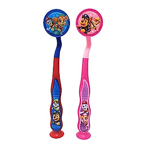 PAW Patrol Toothbrush for Kids 3+ yrs. Soft Suction Cup Pack of 2