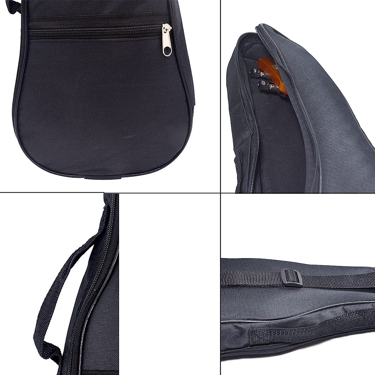 Majowir Concert Ukulele Case Black Ukulele Padding Bag for 24 Inch Ukulele