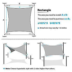 Amagenix Sun Shade Sail 12'X12' Curved Edge Outdoor Shade Canopy Sand Breathable 95% UV Block Shade Cloth for Patio Garden Backyard (We Make Custom Size)