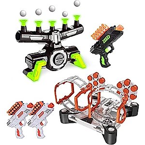 USA Toyz Astroshot Shooting Game Bundle - Astroshot Zero GX Glow in the Dark Floating Target with 1 Foam Dart Gun and Astroshot Gyro with 2 Foam Dart Guns and Rotating Target, Includes Darts and Balls