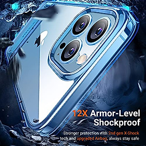 TORRAS MoonClimber iPhone 12 Pro Case/iPhone 12 Case [3 Stand Ways] [12X Armor-Level Protection] with Adjustable Metal Kickstand Shockproof Slim Transparent Stand Cases 6.1 inch, Clear