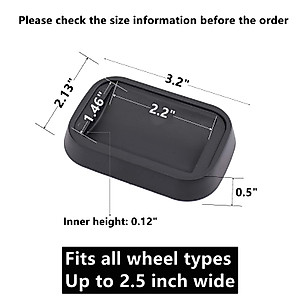Yopay 8 Pack Bed Stopper Furniture Caster Cups, Rubber Furniture Wheel Stopper Fits to Most Wheels of Sofas, Beds, Chairs, Carpet or Durable Hard Floors, Black, Rectangular, 3'' X 2''