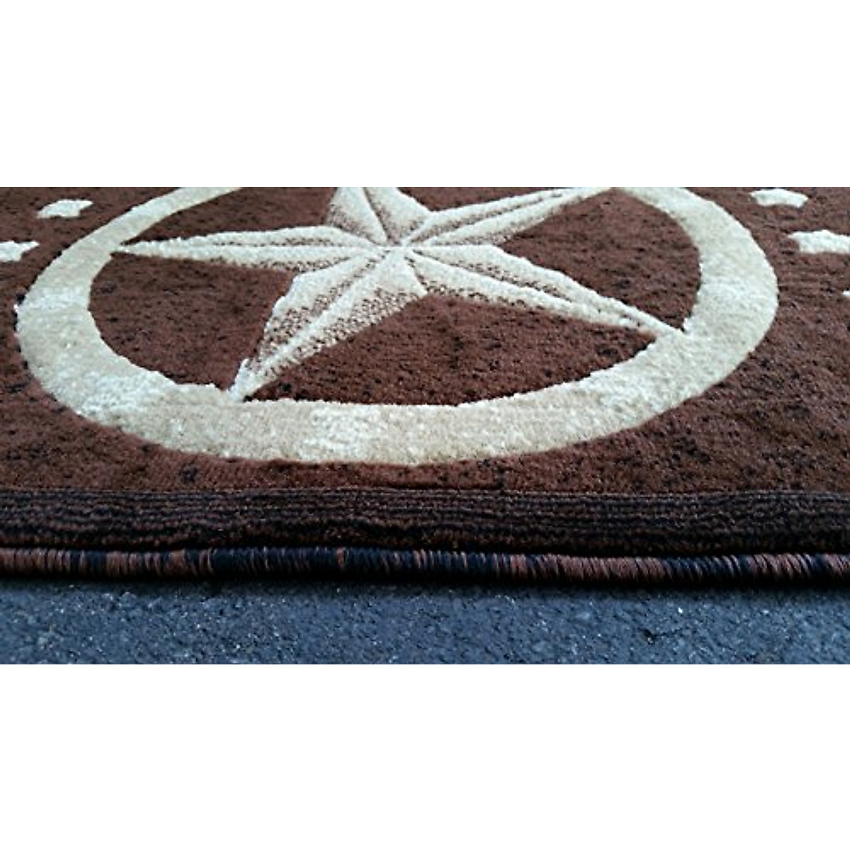 Texas Star Door Mat Area Rug Dark Brown Carpet King Americana Design #5457 (2ft.x3ft.)