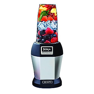 Ninja Nutri Pro Compact Personal Blender, with 18 Oz. and 24 Oz. To Go Cups, in a Black and Silver Finish