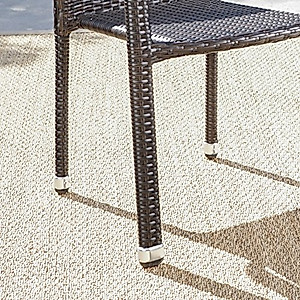 Christopher Knight Home Aurora Outdoor Wicker Armed Stacking Chairs with Aluminum Frame, 2-Pcs Set, Multibrown