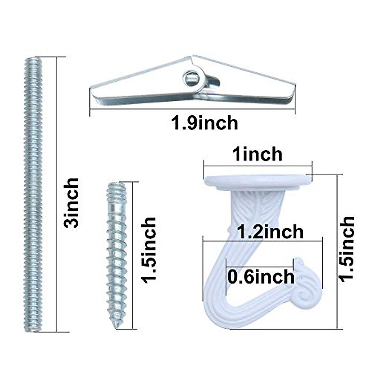 LifeUnite 8 Sets Ceiling Hooks for Hanging Plants, White Heavy Duty Swag Hook with Hardware