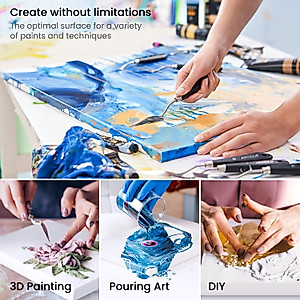 ARTEZA Stretched Canvas, 36 x 48 Inches, Pack of 2, Blank White Large Canvas for Painting for Acrylic, Oil and Gouache Paints