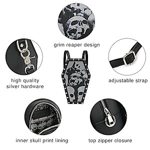 Scarleton Casual Backpack Purse for Women, Punk Skull Backpack, Faux Leather Gothic Shoulder Bag, Rivet Crossbody Bag, H209201E - Black