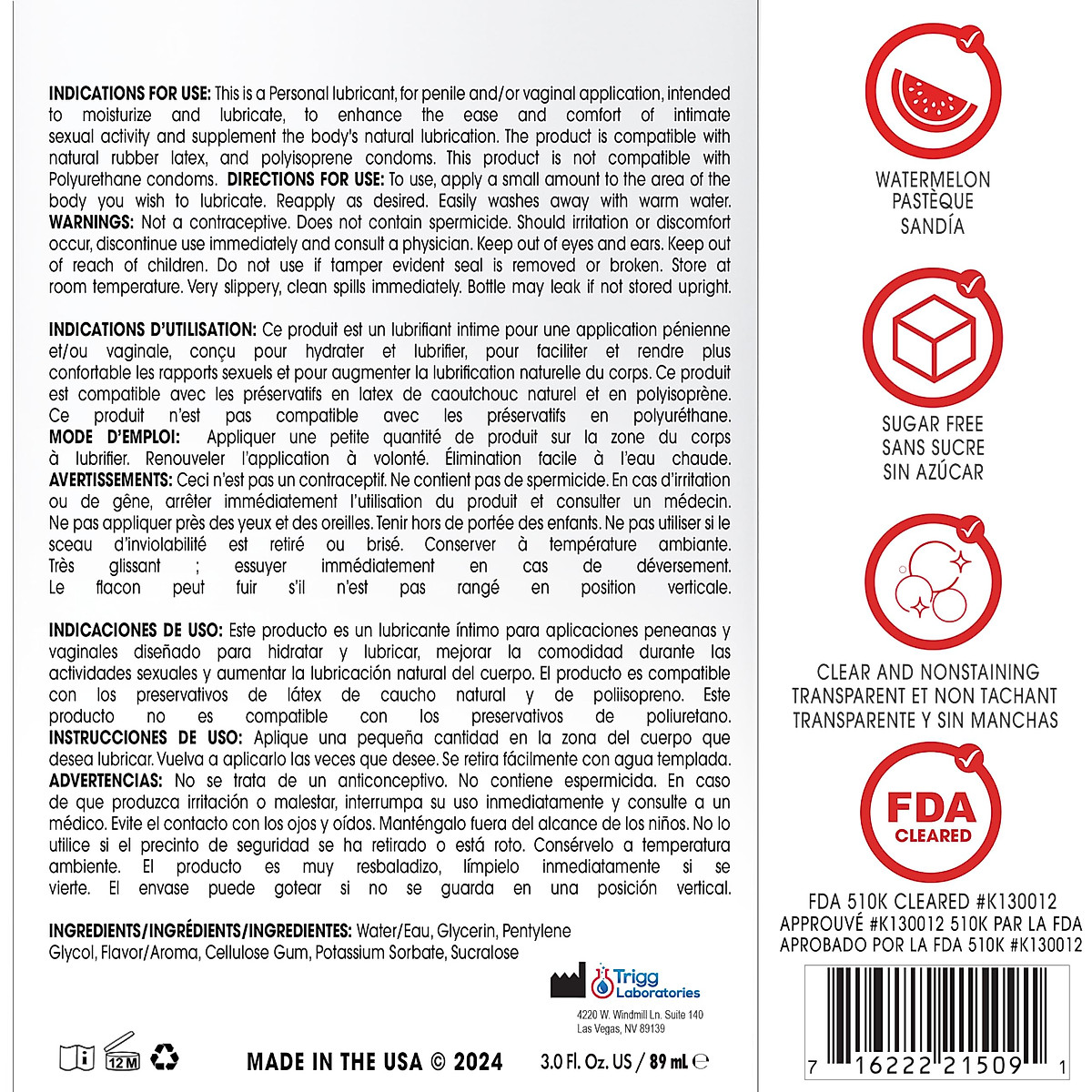 Wet Water-Based Flavored Lube for Men, Women & Couples, 3 Fl Oz (Juicy Watermelon) - Long-Lasting Premium Personal Lubricant Safe to Use with Latex Condoms - Gluten Free & Sugar Free