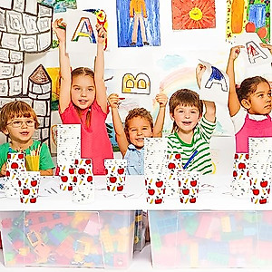 Whaline 50 Pcs Back to School Party Paper Cups 9 oz Pencil Apple Paper Cups Welcome School Coffee Tea Cups Disposable Drinking Cups Small Snack Cups for First Day of School Party Supplies