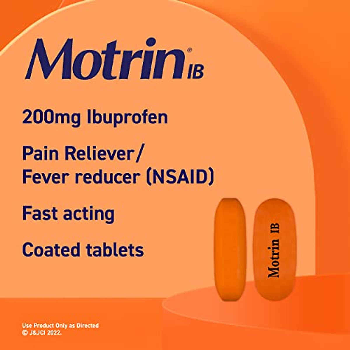 Motrin IB, Ibuprofen 200mg Tablets for Fever, Muscle Aches, Headache & Backache, 225 Ct