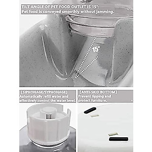 MGMNGY Pet Supplies Cat/Dog High Capacity Feeder and Water Dispenser Set, Natural Gravity Without Electricity, Water Storage Capacity 3.8L, Grain Storage Capacity 2.1kg, Blue