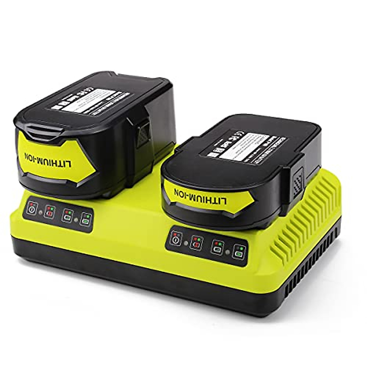 Energup Replacement 2Port P117 Dual Chemistry 18V Battery Charger for Ryobi 18V Battery ONE+ P117 P118 for Ryobi 18V Max Lithium NiCd Battery P100 P102 P103 P105 P107 P108 Ryobi Battery Charger